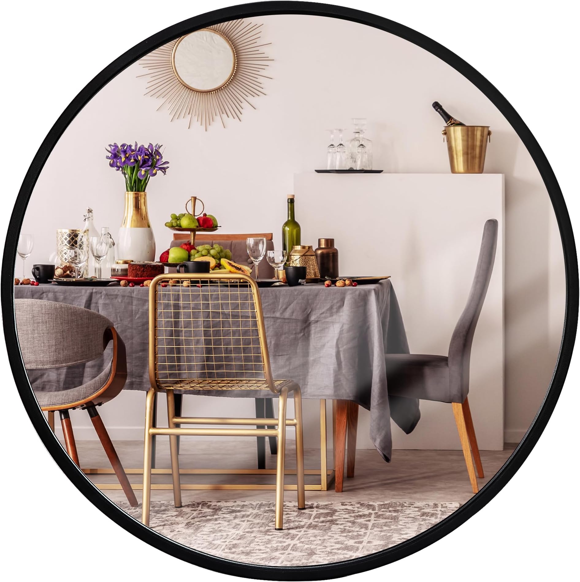 Amazon.com: Homeford Frameless Round Mirror Base Centerpiece, 18-inch ...