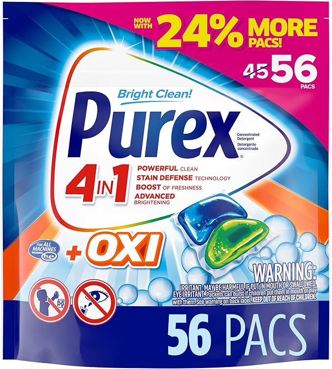 Amazon.com: Purex 4-in-1 + OXI Laundry Detergent Pacs, Fresh Morning ...