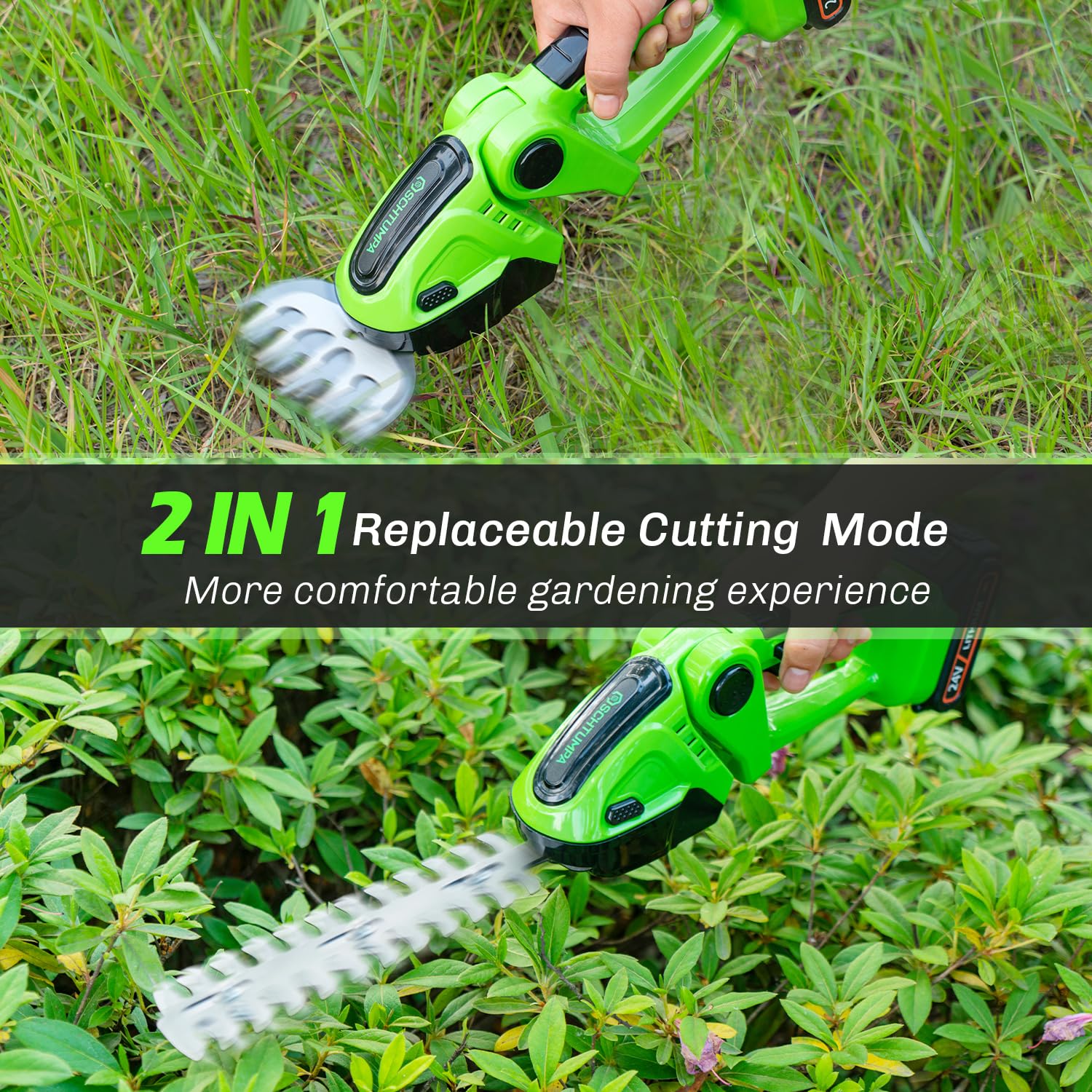 Snapklik.com : 24V 1260-RPM Cordless Grass Shears, 2-in-1 Mini Hedge ...