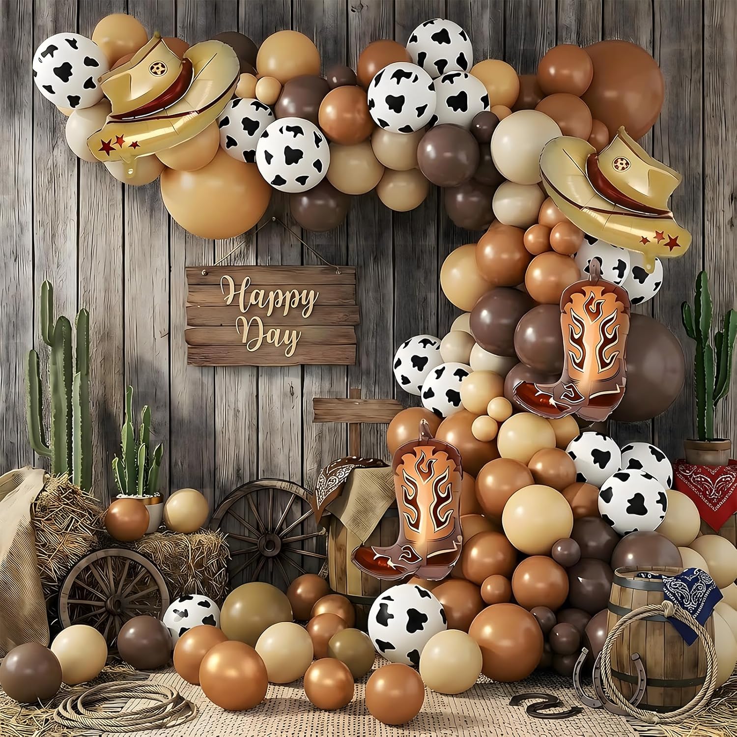 Amazon.com: YQUQWN Western Cowboy Balloon Arch Kit Western Cowboy Party ...