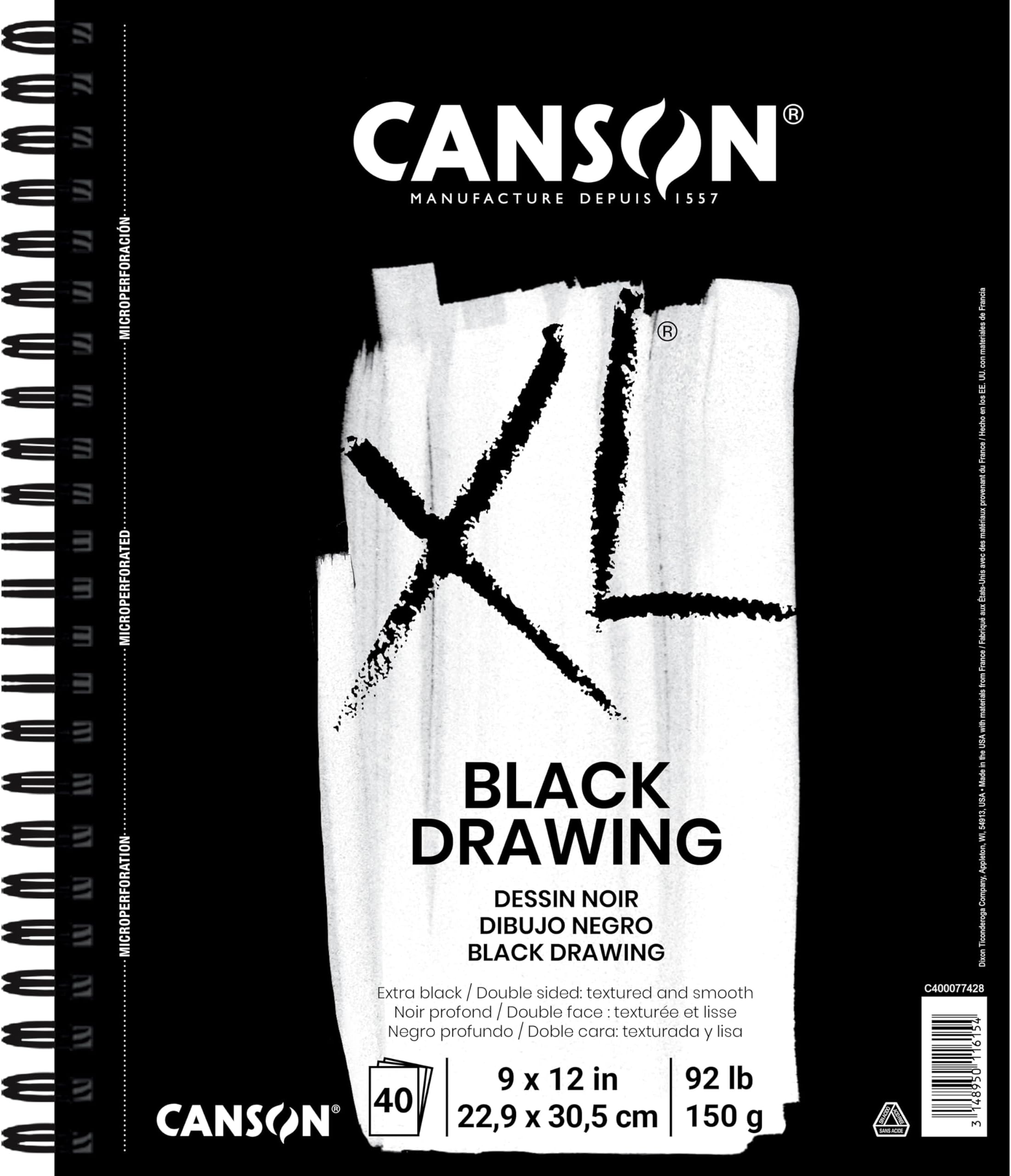Amazon.com: Canson Graduate Black Mixed Media Pad, Foldover, 9x12 ...