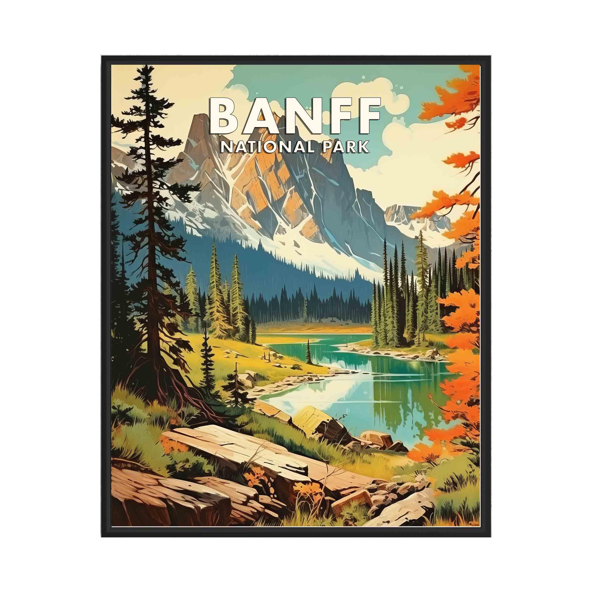 Amazon.com: National Park Poster Art Print Retro Mountain Lake Wall Art ...