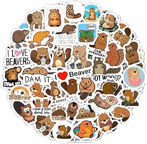 Amazon.com: BulbaCraft Beaver Stickers for Water Bottle and Laptop ...