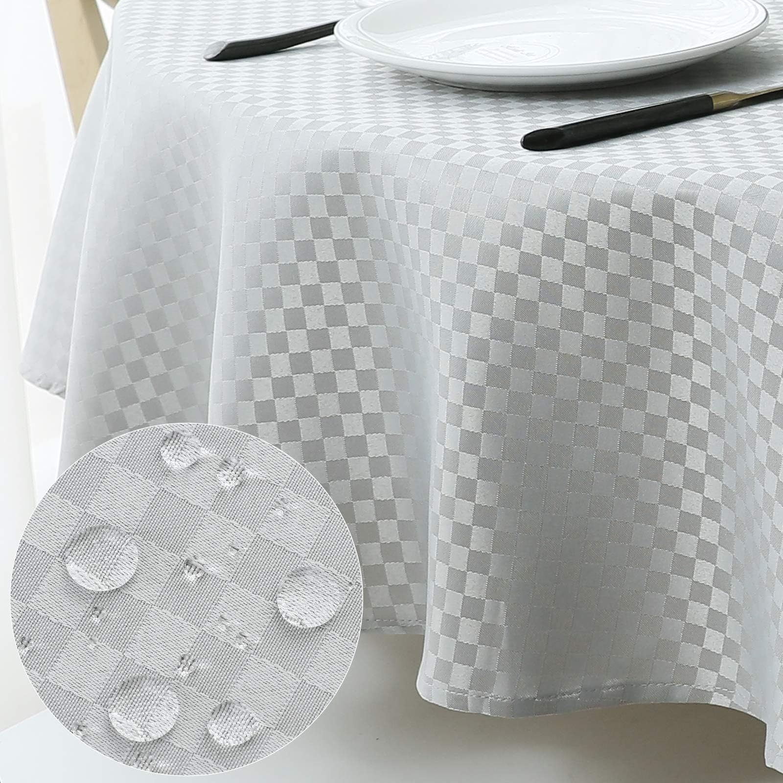 59x82" CREAM OVAL 100% COTTON TABLECLOTH (6 SEATER) : Amazon.co.uk ...