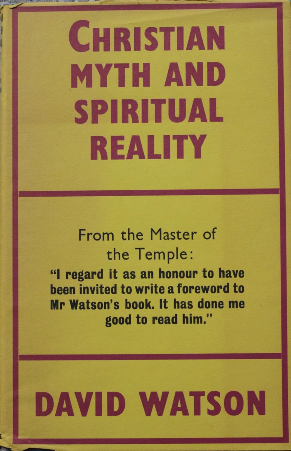 Christian Myth And Spiritual Reality.: Watson, David.: Amazon.com: Books