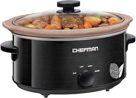 Amazon.com: Chefman 5 Qt. Slow Cooker, All-Natural, Glaze & Chemical ...