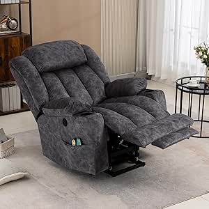 Amazon.com: VIVIJASON Tall Man Large Power Lift Recliner Chair with Massage and Heat for Elderly ...