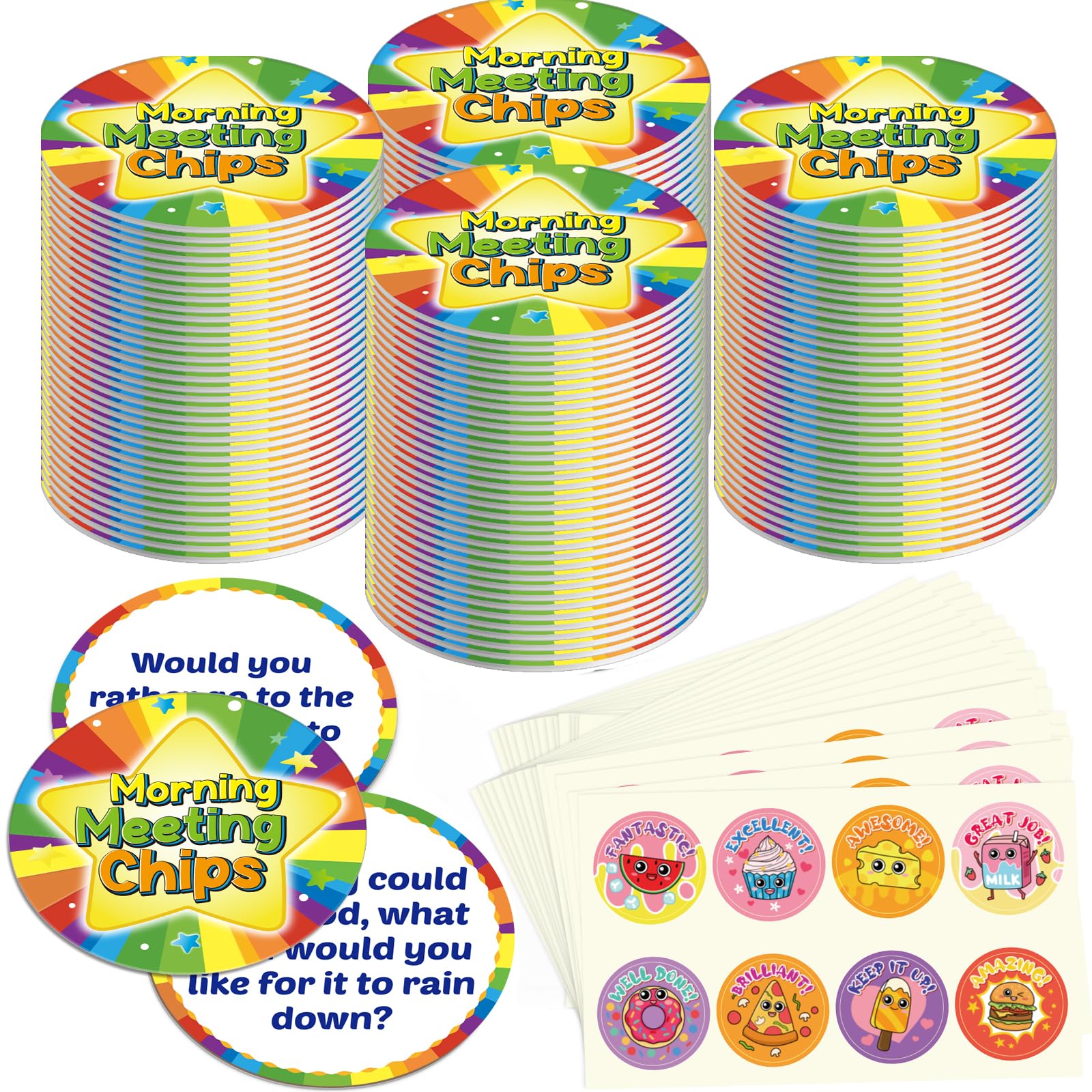Snapklik.com : Kasfalci 50 Morning Meeting Chips For Kids & 200 Reward ...