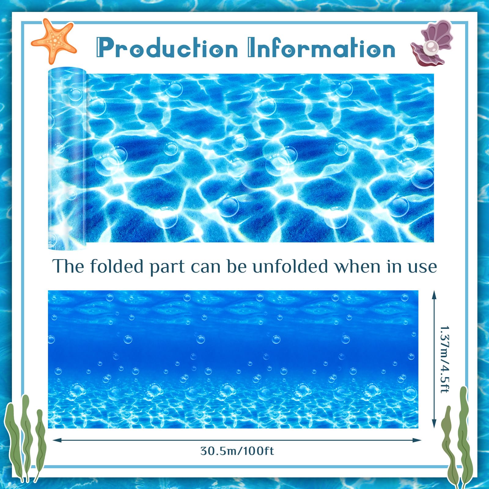 Snapklik.com : 1 Roll 1200 Inch X 54 Inch Under The Ocean Tablecloth ...