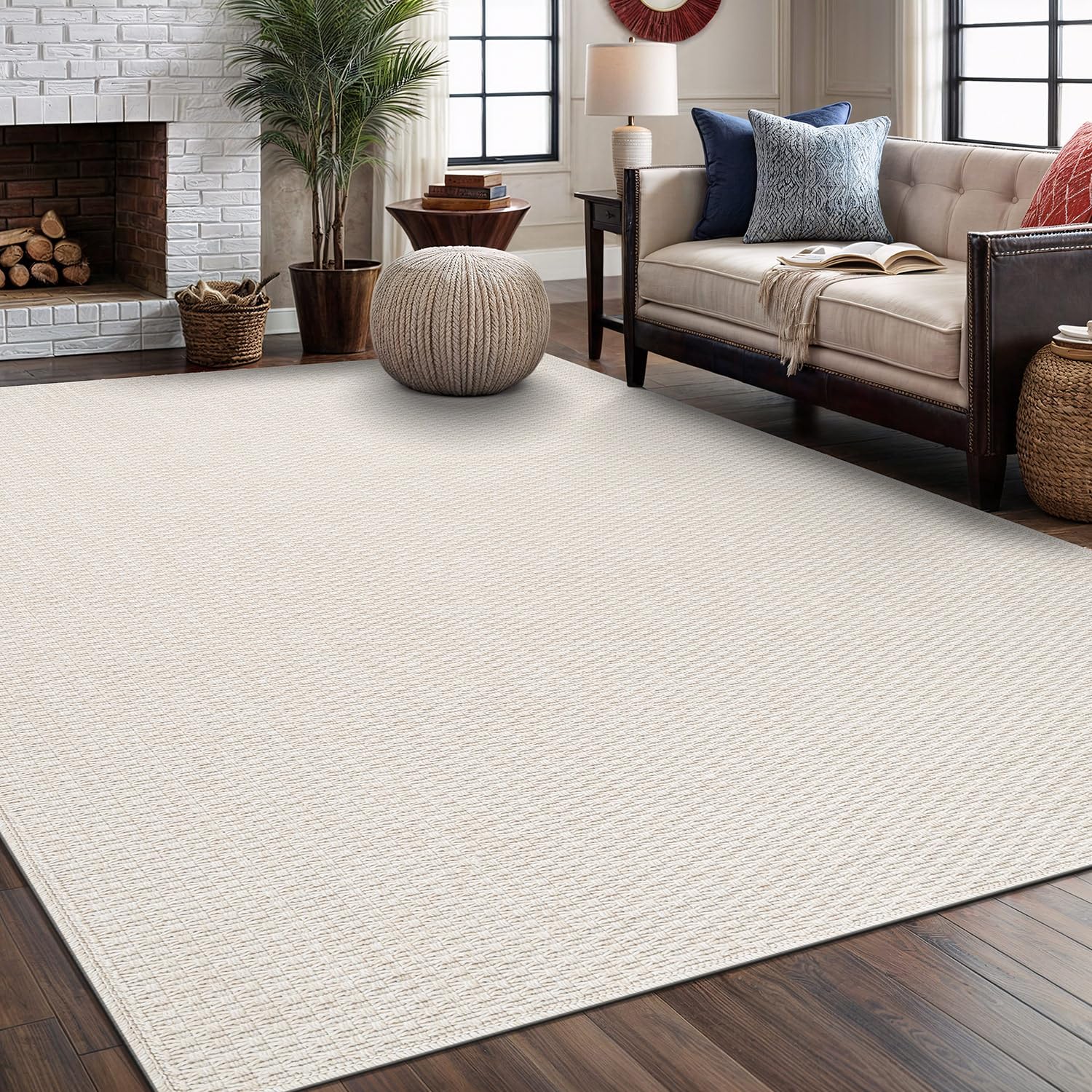 Amazon.com: LuuL Home Easy Jute Rugs 4x6 White Color Living Room Indoor ...