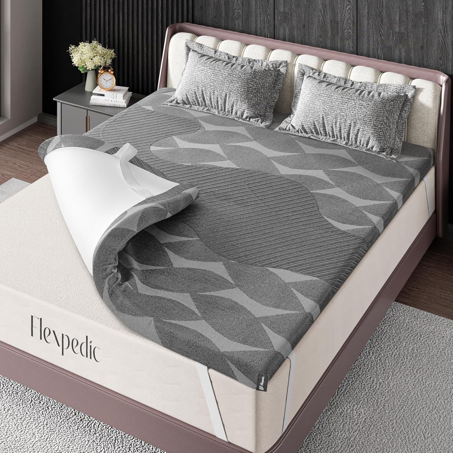 Amazon.com: Flexpedic Firm Mattress Topper 3 Inch King Size - Advanced ...