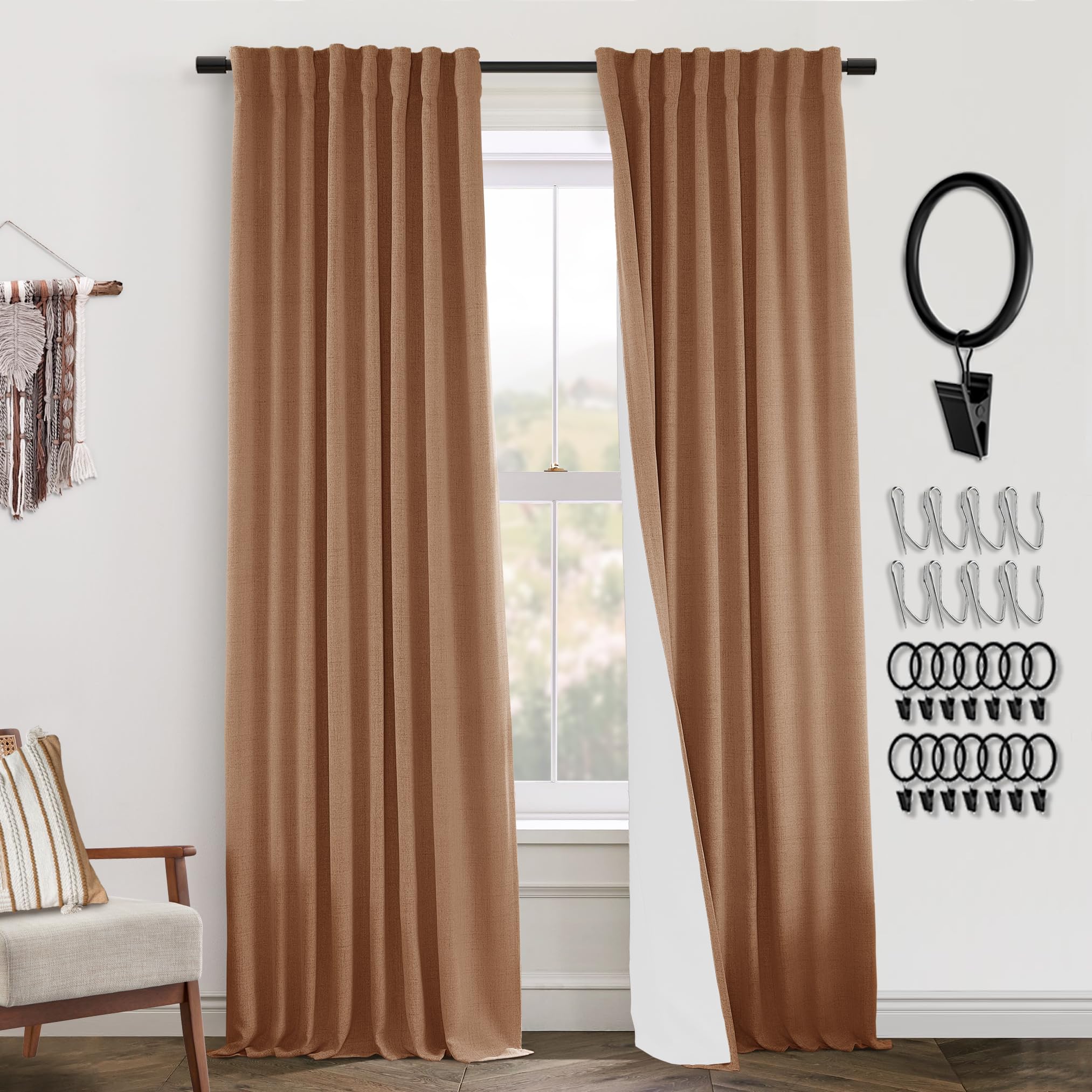 Amazon.com: PANELSBURG Rustic Farmhouse Living Room Curtains 84 Inches ...