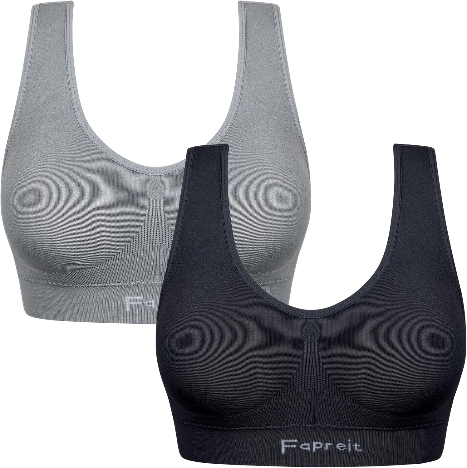 Fapreit Sports Bras for Women,2 Pack Low Impact Workout Yoga Bras ...