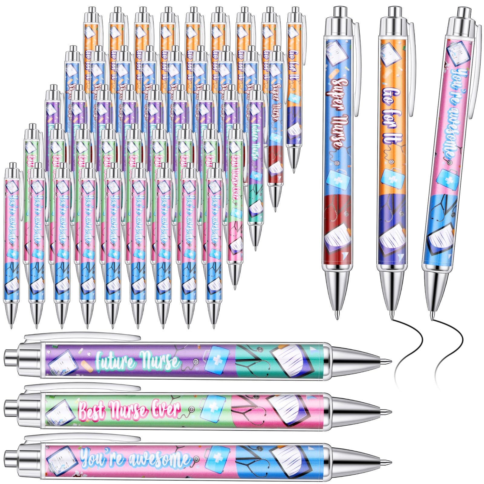 Amazon.com : Jetec 50 Pcs Nurse Pens Bulk Appreciation Nurse Pen Gifts ...