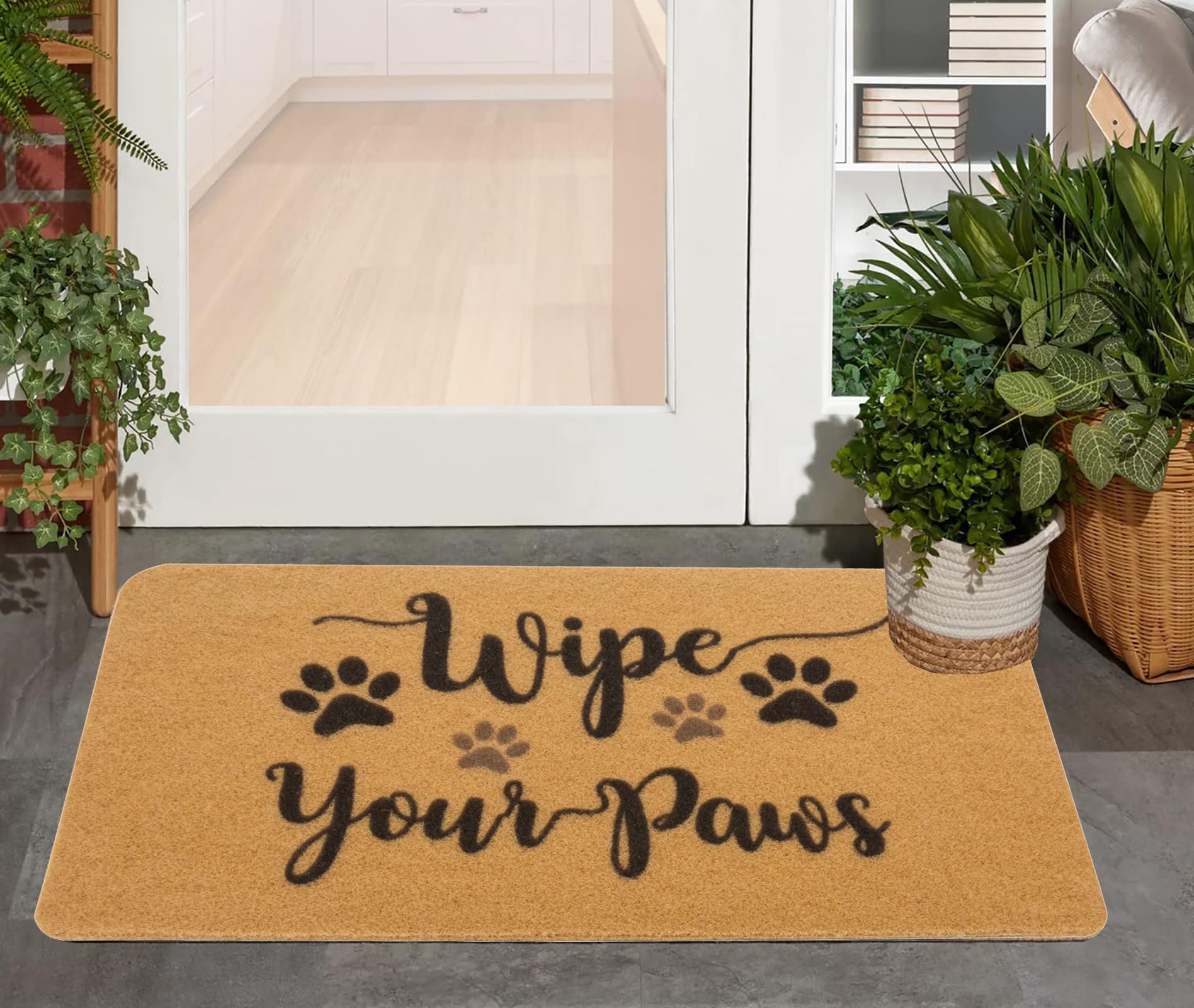 Amazon.com: Funny Coir Doormat Wipe Your Paws Front Door Mat Entryway ...