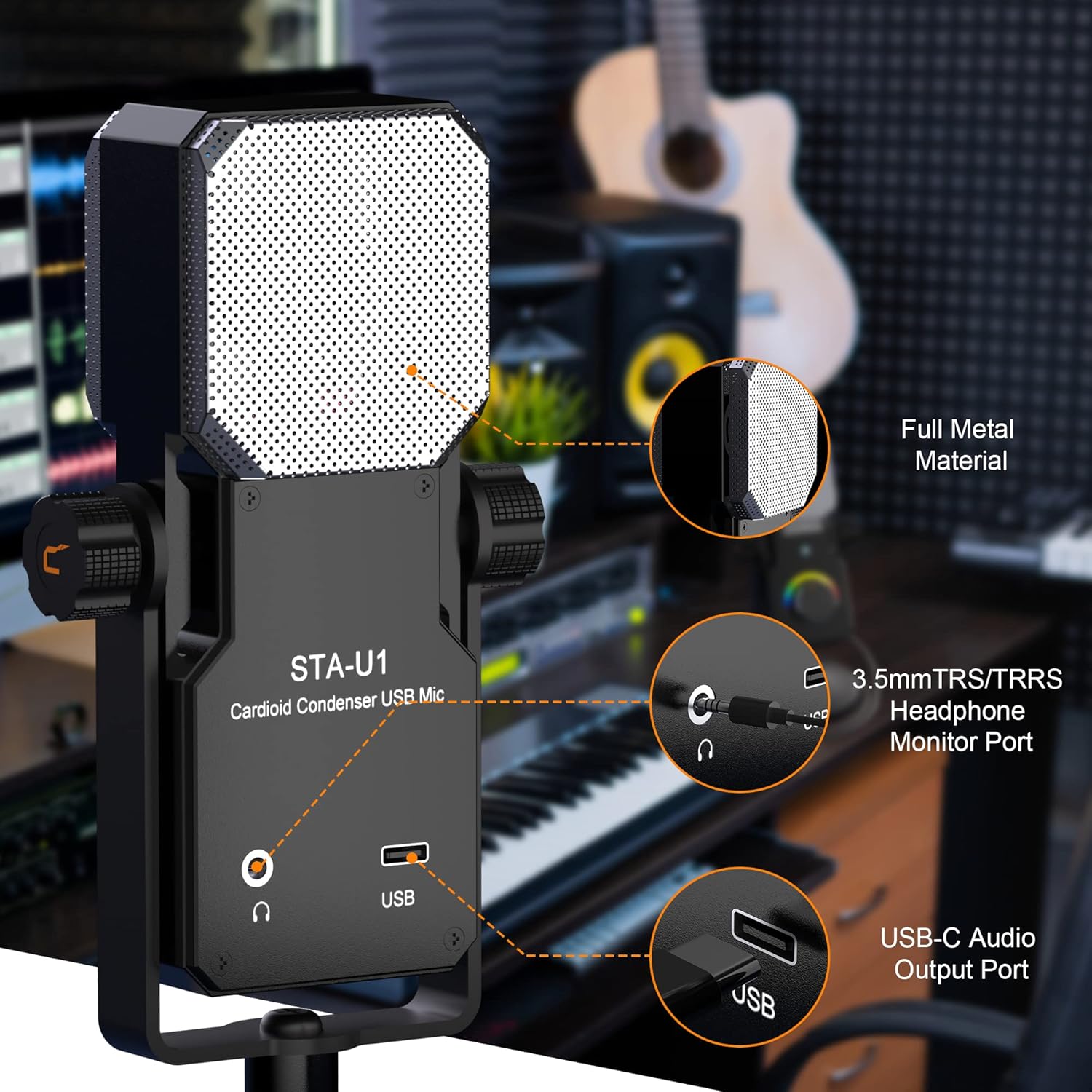 Comica STA-U1 Versatile Cardioid USB Condenser Microphone with RGB ...