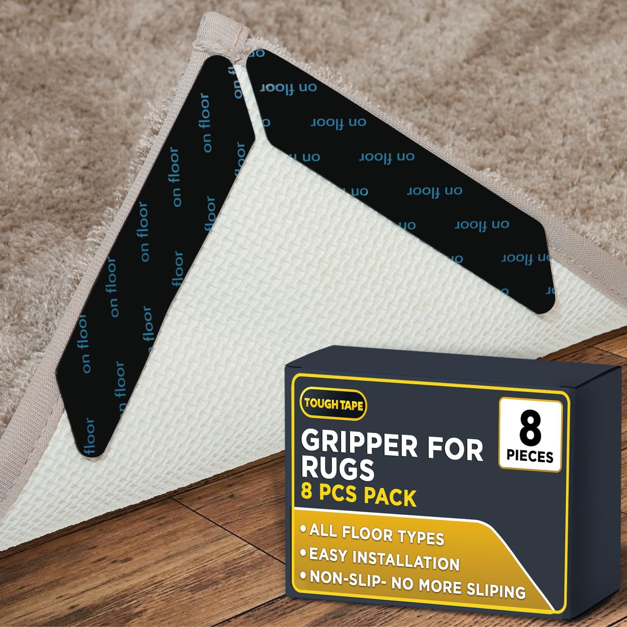 Amazon.com: [12 Pack] Rug Pad Gripper, Double Sided Non-Slip Rug Pads Rug Tape Stickers Washable ...