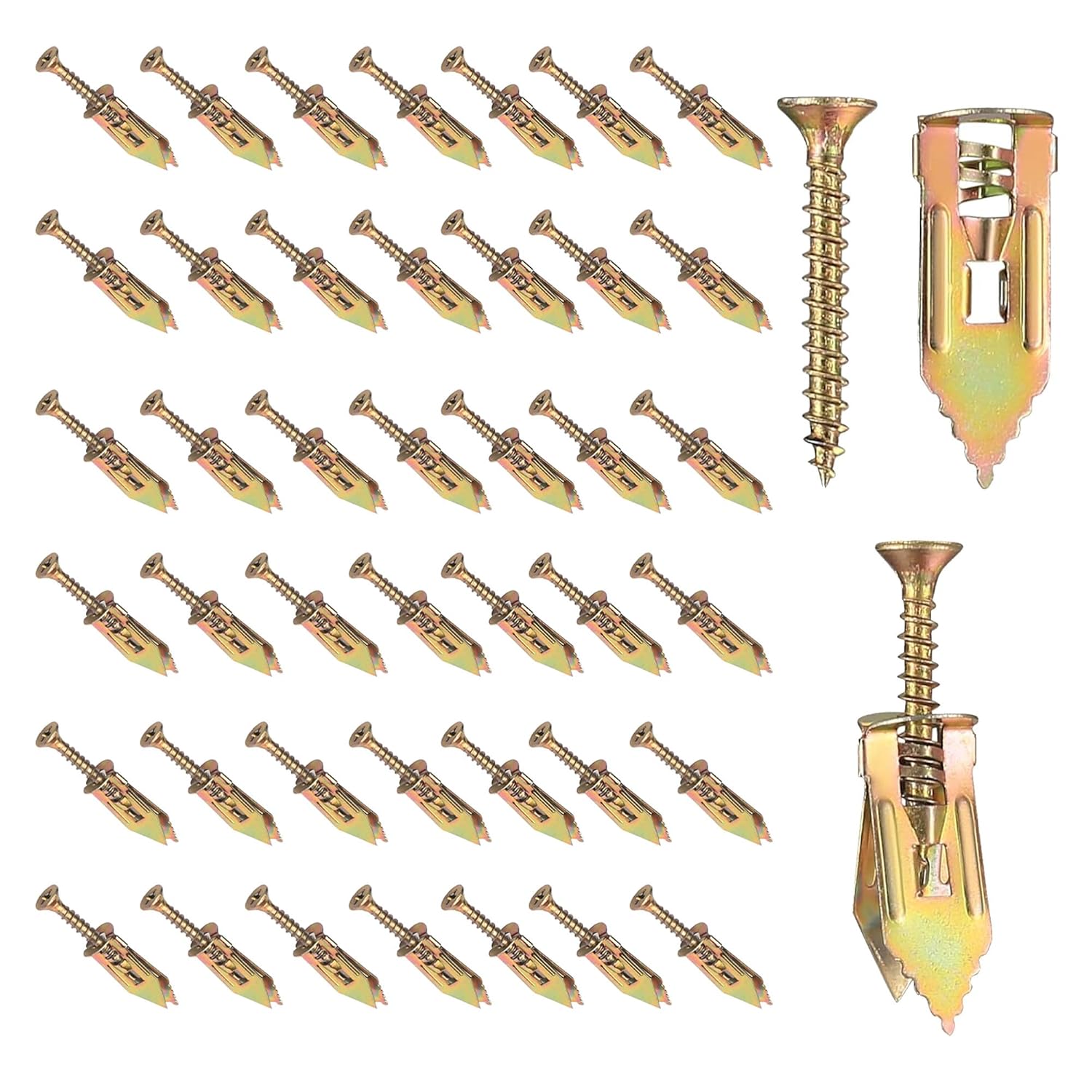 200 PCS Self Drilling Drywall Anchors Kit, Zinc Plated Steel Hollow ...