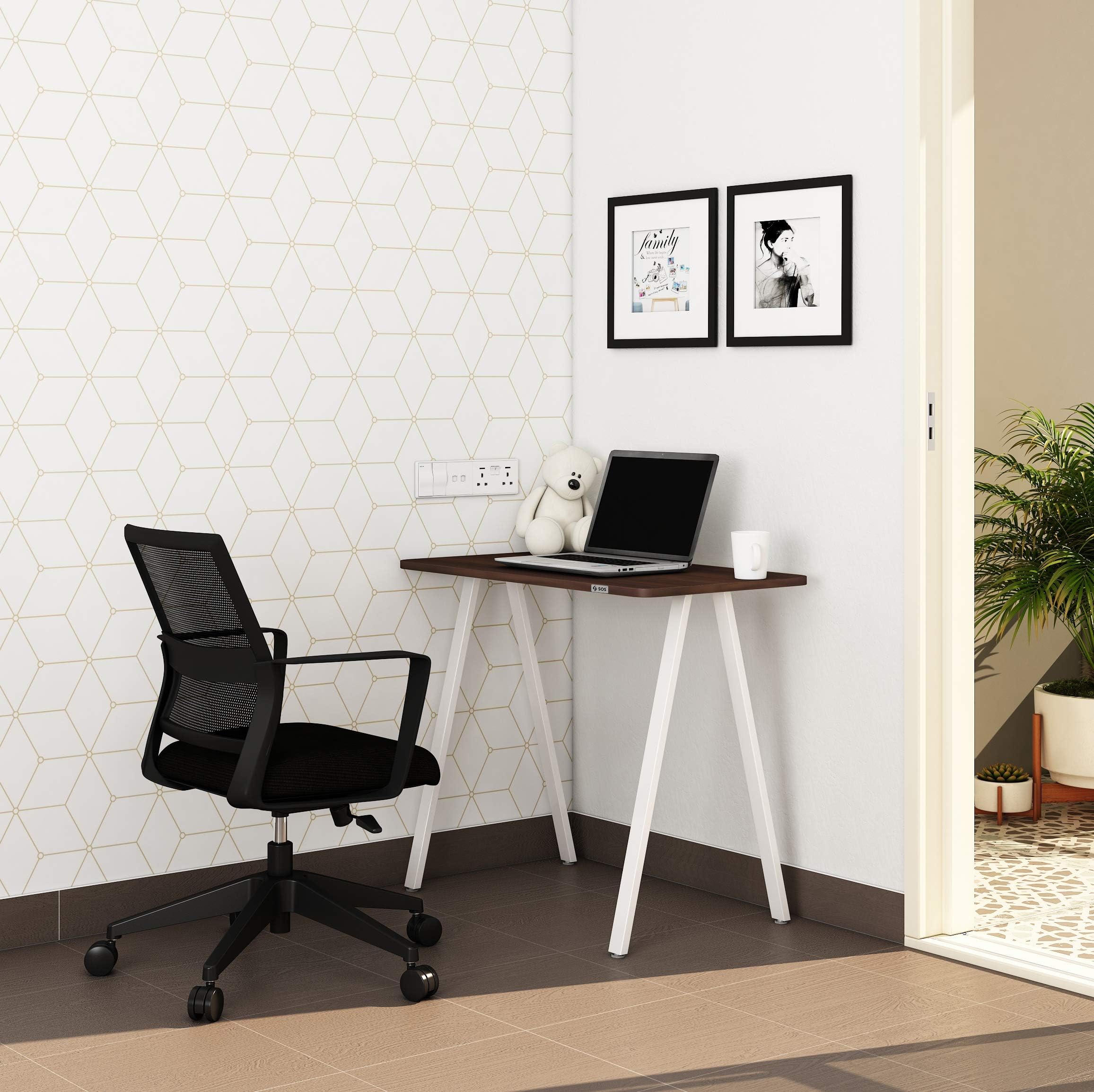 MADE OF EARTH Office Table Study Table Computer Desk Modern Sturdy ...