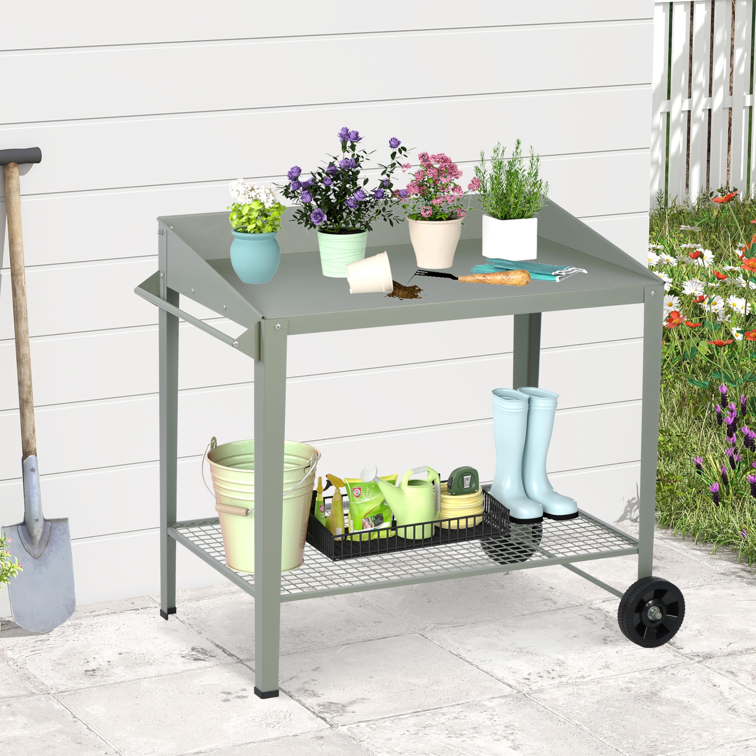 Metal Outdoor Potting Table