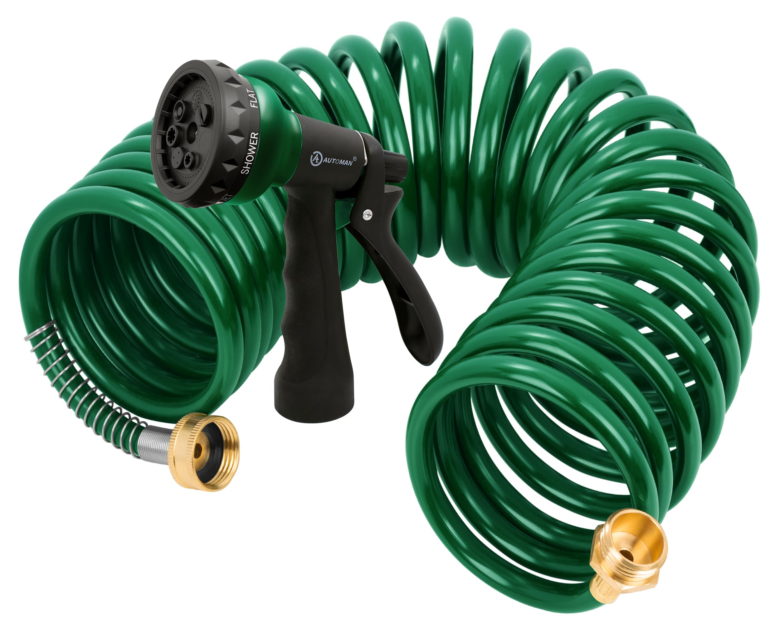 Amazon.com: AUTOMAN Coil Garden Hose 25 ft, EVA Curly Water Hose with ...
