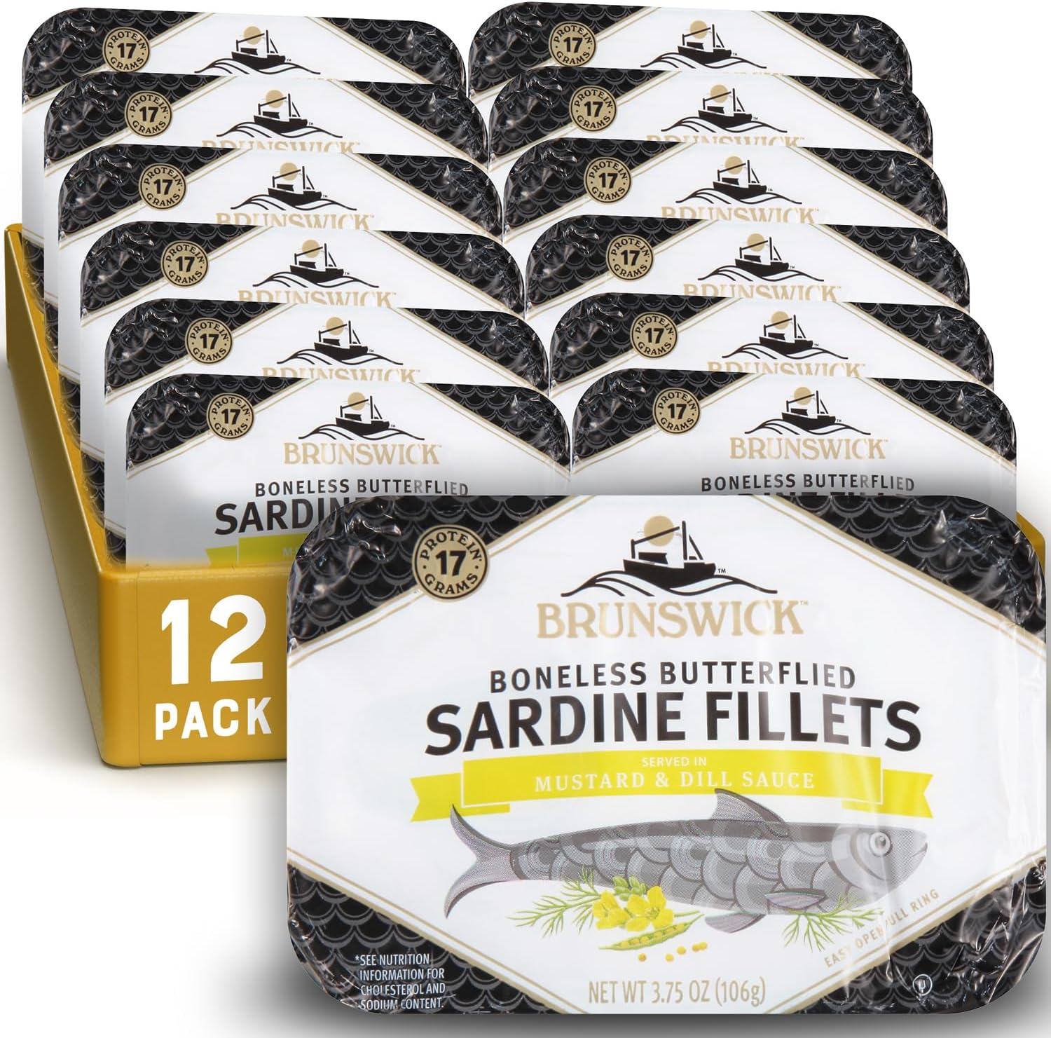 Amazon.com: Brunswick Wild Caught Sardine Fillets in Mustard & Dill ...