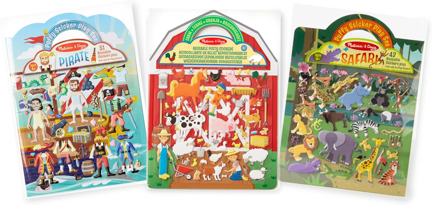 Brandclub - Melissa & Doug Puffy Sticker Play Sets - Safari, Pirate, On ...