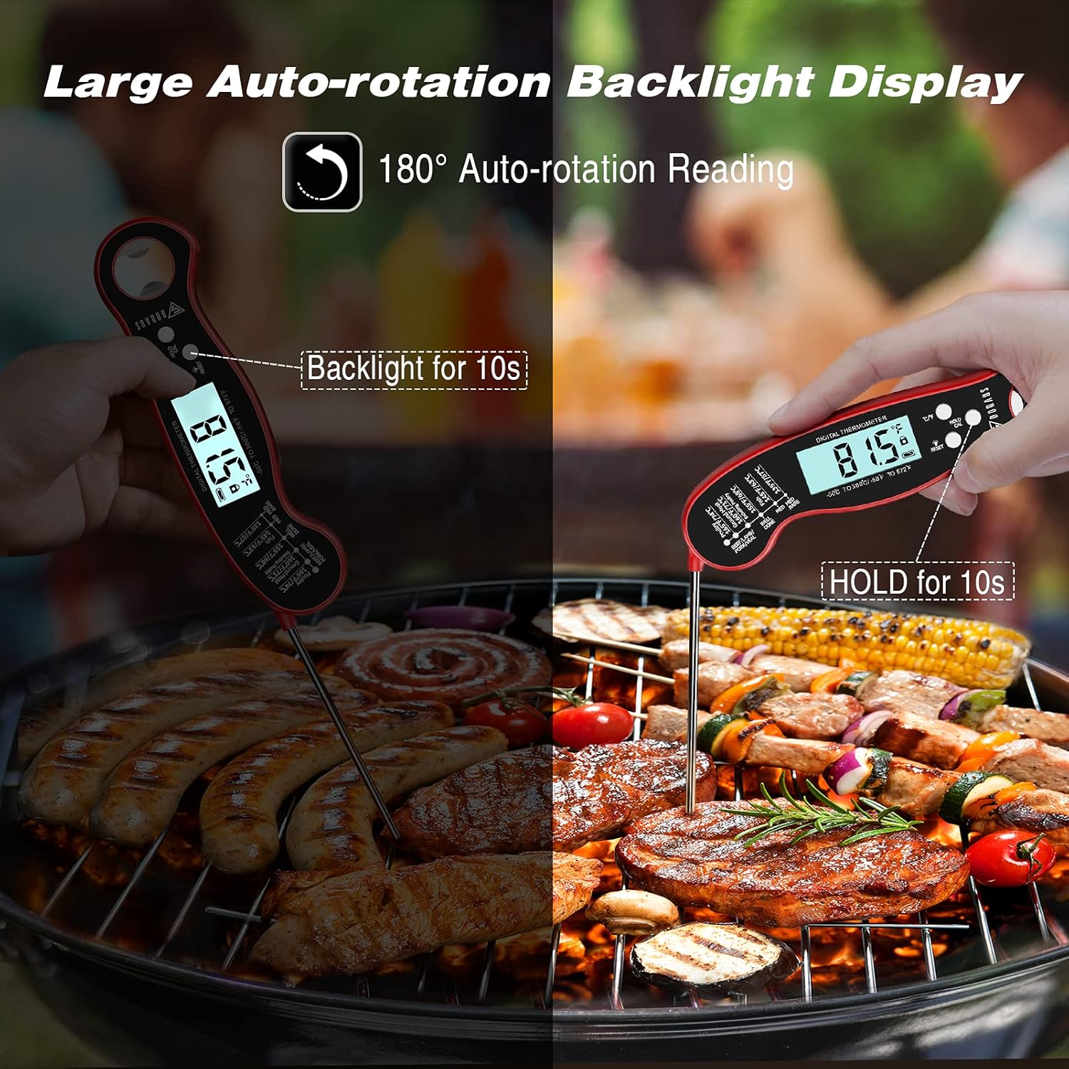 Review DOQAUS Waterproof Meat Thermometer for Cooking, Digital BBQ ...