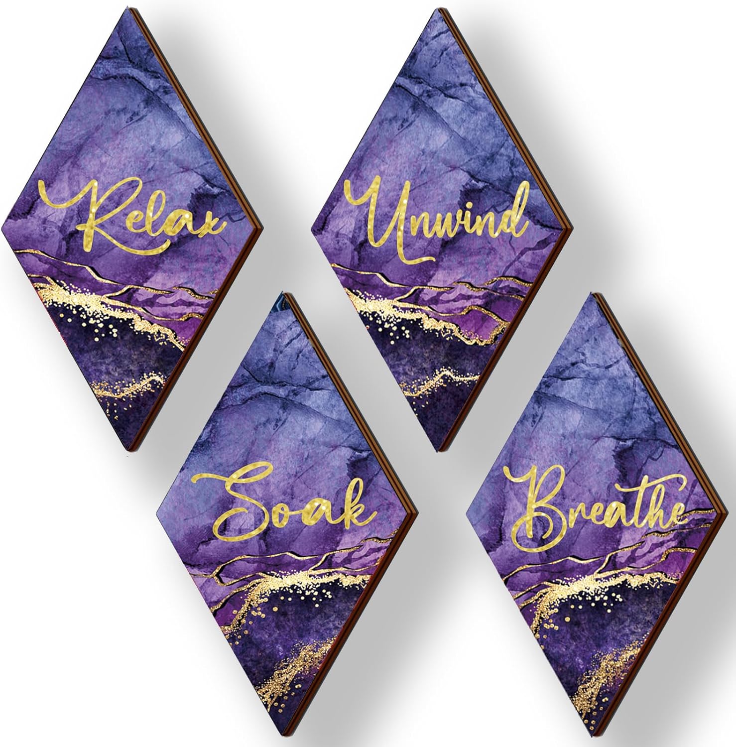 Amazon.com: ONIZHITY 4 Pcs Purple and Gold Bathroom Decor Purple Gold ...