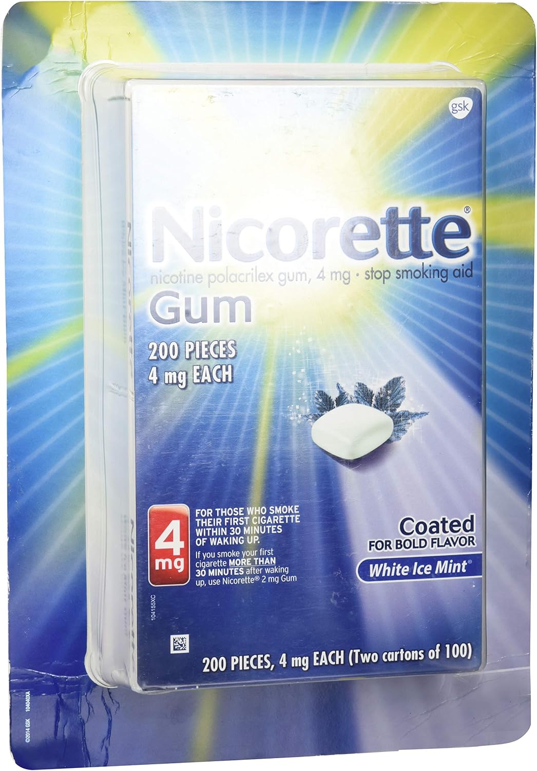 Amazon.com: GSK Nicorette 2 MG White ice Gum 2 x 100 coun : Health ...
