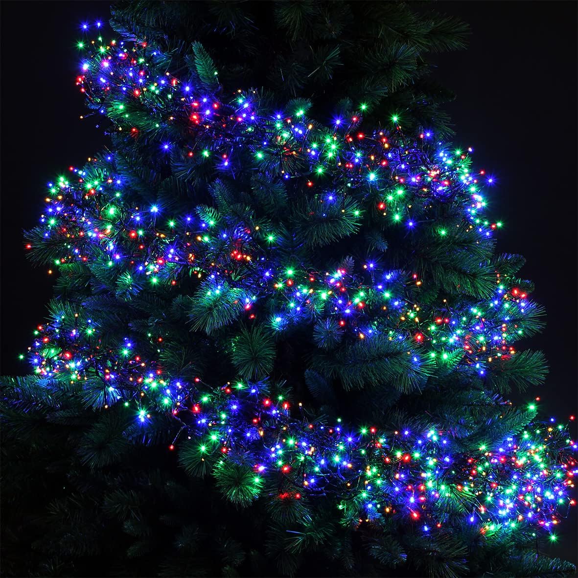 1000 LED 14.5M Cluster Lights Christmas Lights with 8 Modes and Memory ...