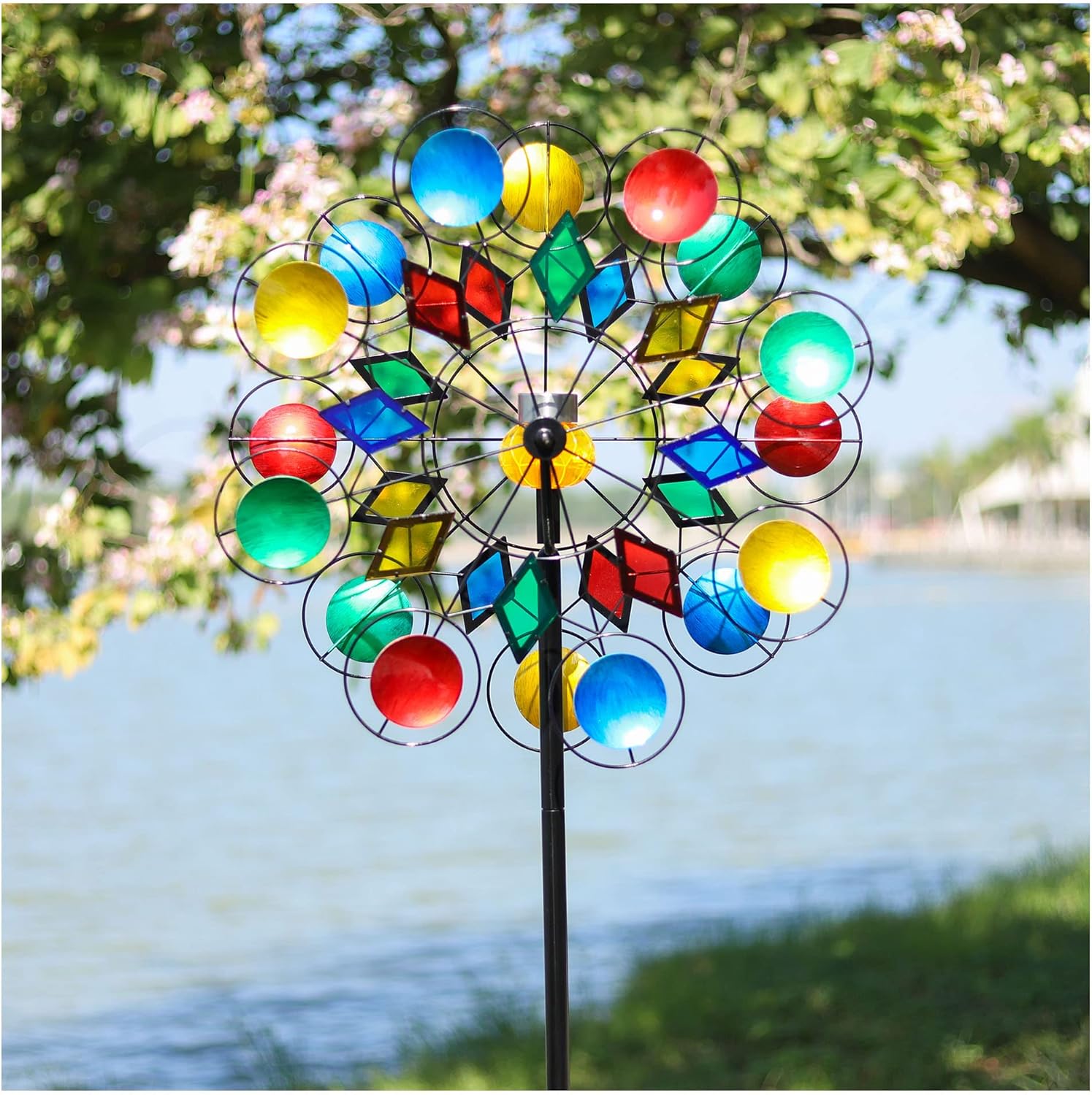 Amazon.com: Winwindspinner Solar Wind Spinners - Outdoor Metal Wind ...