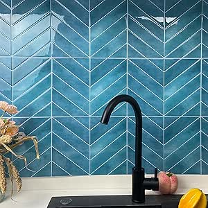 Alwayspon 10 Sheet 11.43''x 9inch Blue 3D Vinyl Wall Tile Sticker ...