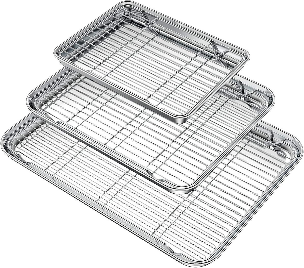 Amazon.com: P&P CHEF Toaster Oven Pans Trays with Racks Set, 4 PCS (2 ...