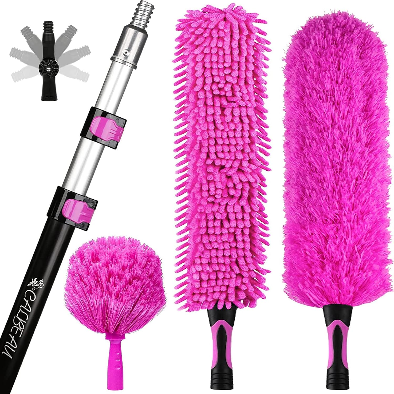 20 Foot High Reach Duster Kit, Dusters for Cleaning, 5-12ft Extension ...
