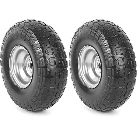 Amazon.com: 4.10/3.50-4 Tires and Wheels Flat Free 10 Inch Solid Tires ...
