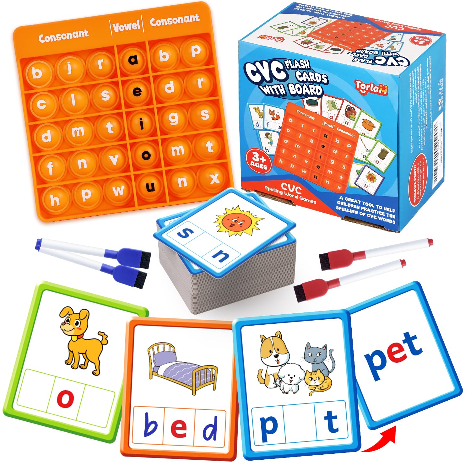 Snapklik.com : CVC Word Games Phonics Games Sight Words Flash Cards, Spelling Reading Learning ...