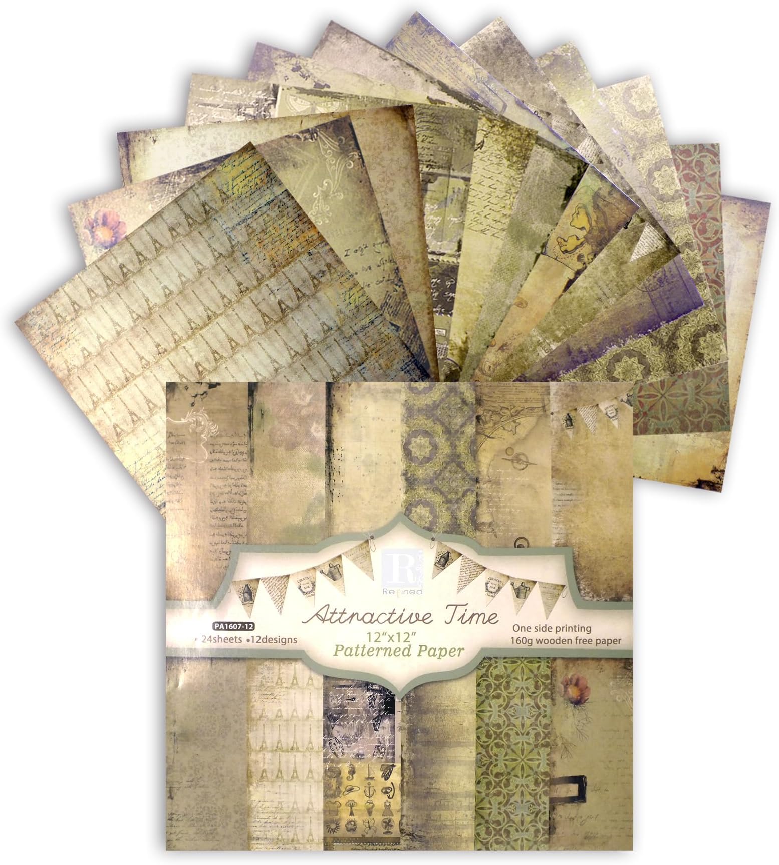 Amazon.com: The Paper Studio Country Road 12x12, Barnwood, Shabby ...