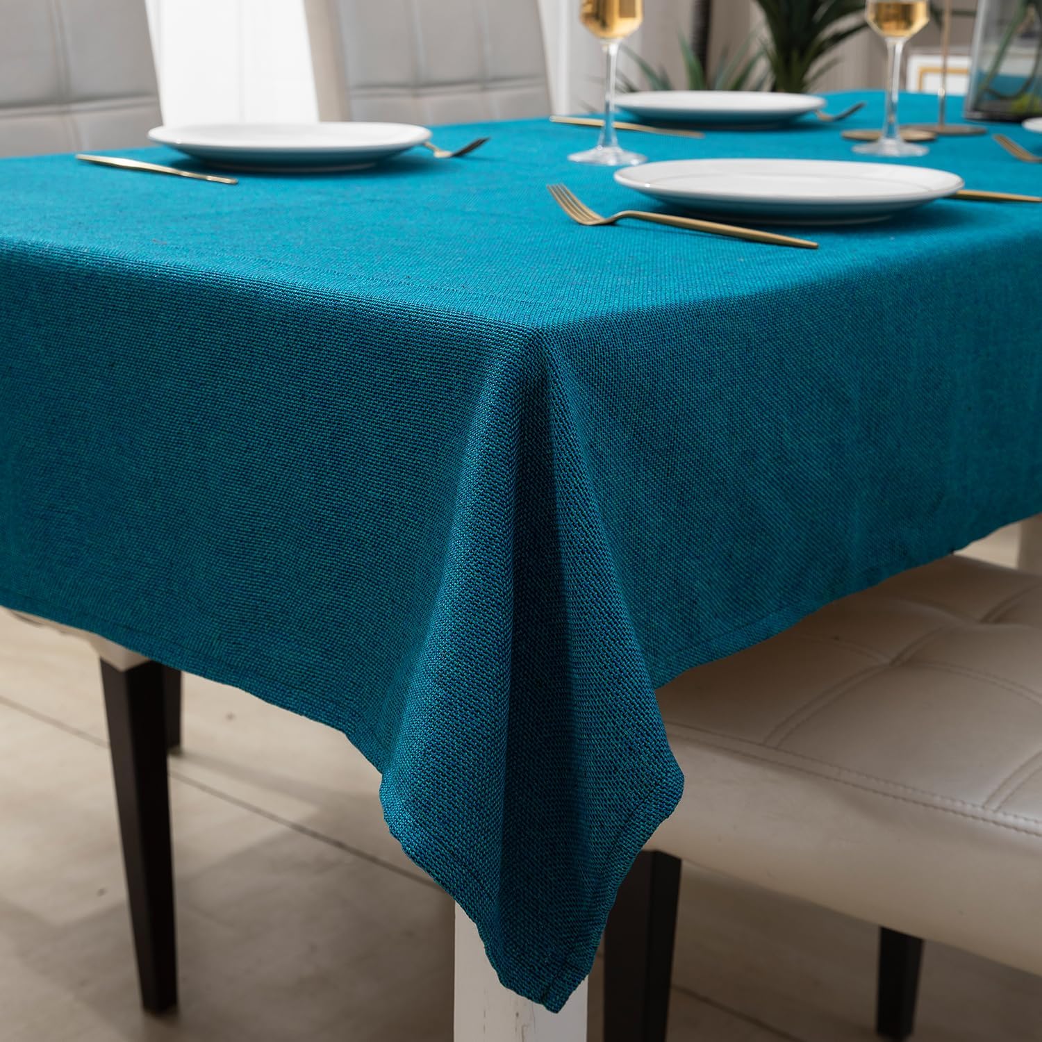 Buy wolpin Polyvinyl Chloride Pvc Dining Rectangular Table Cover & 4 ...