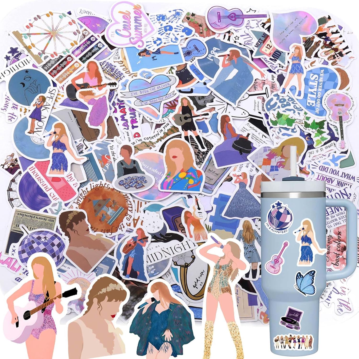 Amazon.com: BSRESIN 210 Pcs Pop Country Music Singer Stickers for Water ...