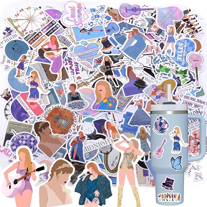 Amazon.com: BSRESIN 210 Pcs Pop Country Music Singer Stickers for Water ...