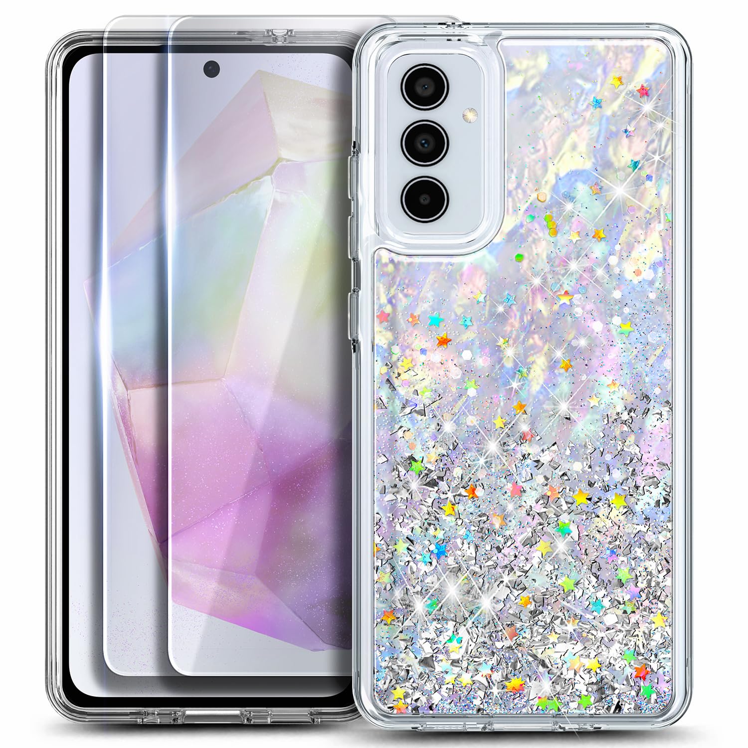 Amazon.com: WDHD Designed for Samsung Galaxy A25 5G Case, Stylish Bling Shiny Seashell Pattern ...