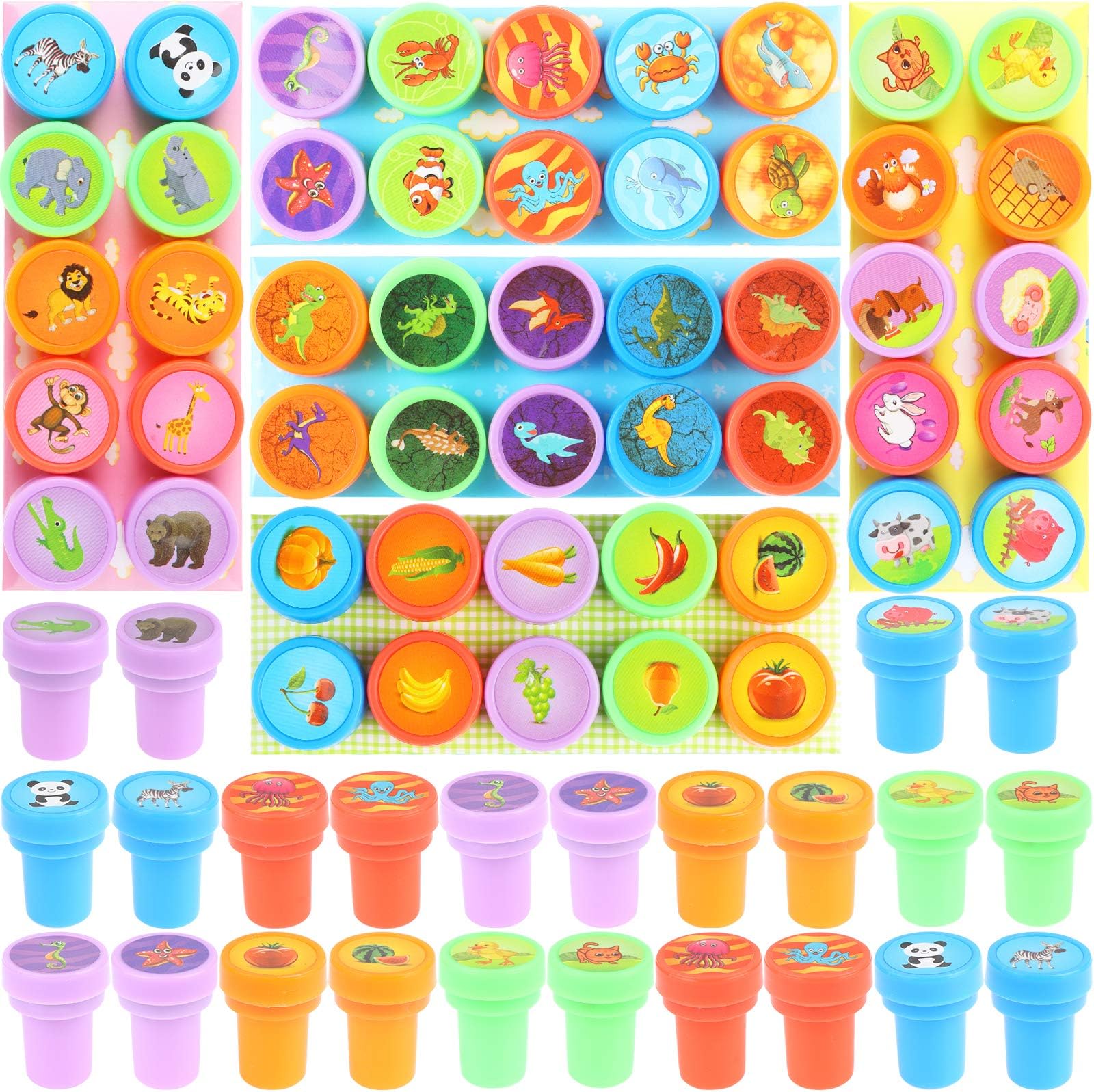 Amazon.com: 150 Pcs Assorted Stampers for Kids Stamp Set Cute Mini ...