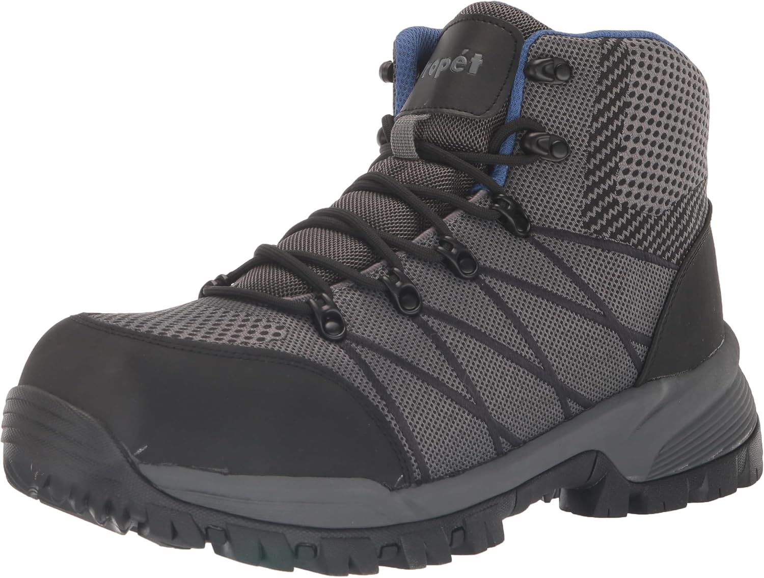 Amazon.com | Propét Men's Traverse Work Waterproof Boots, Grey/Blue, 8 ...