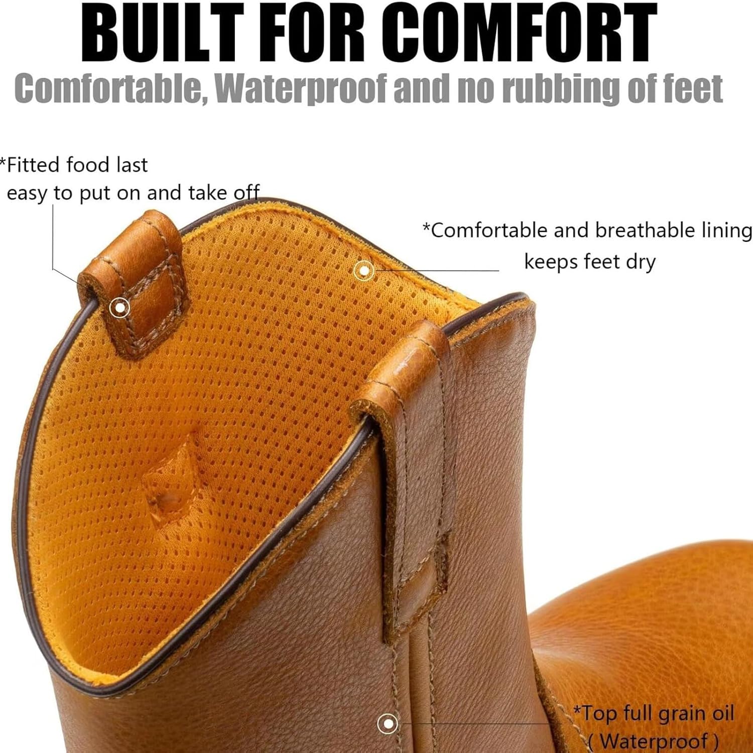 SUREWAY Mens Steel Toe Wellington Boots for Men Waterproof,Premium Full ...