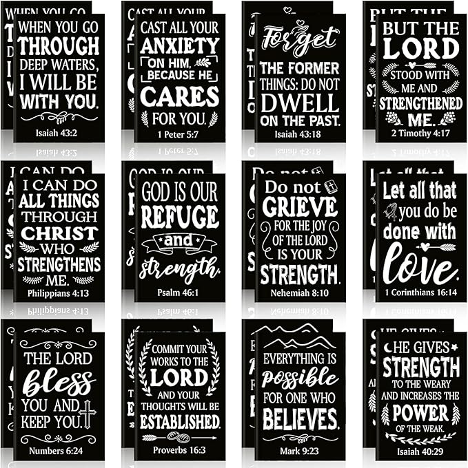 Amazon.com : 24 Pcs Bible Verse Notebook Religious Motivational ...