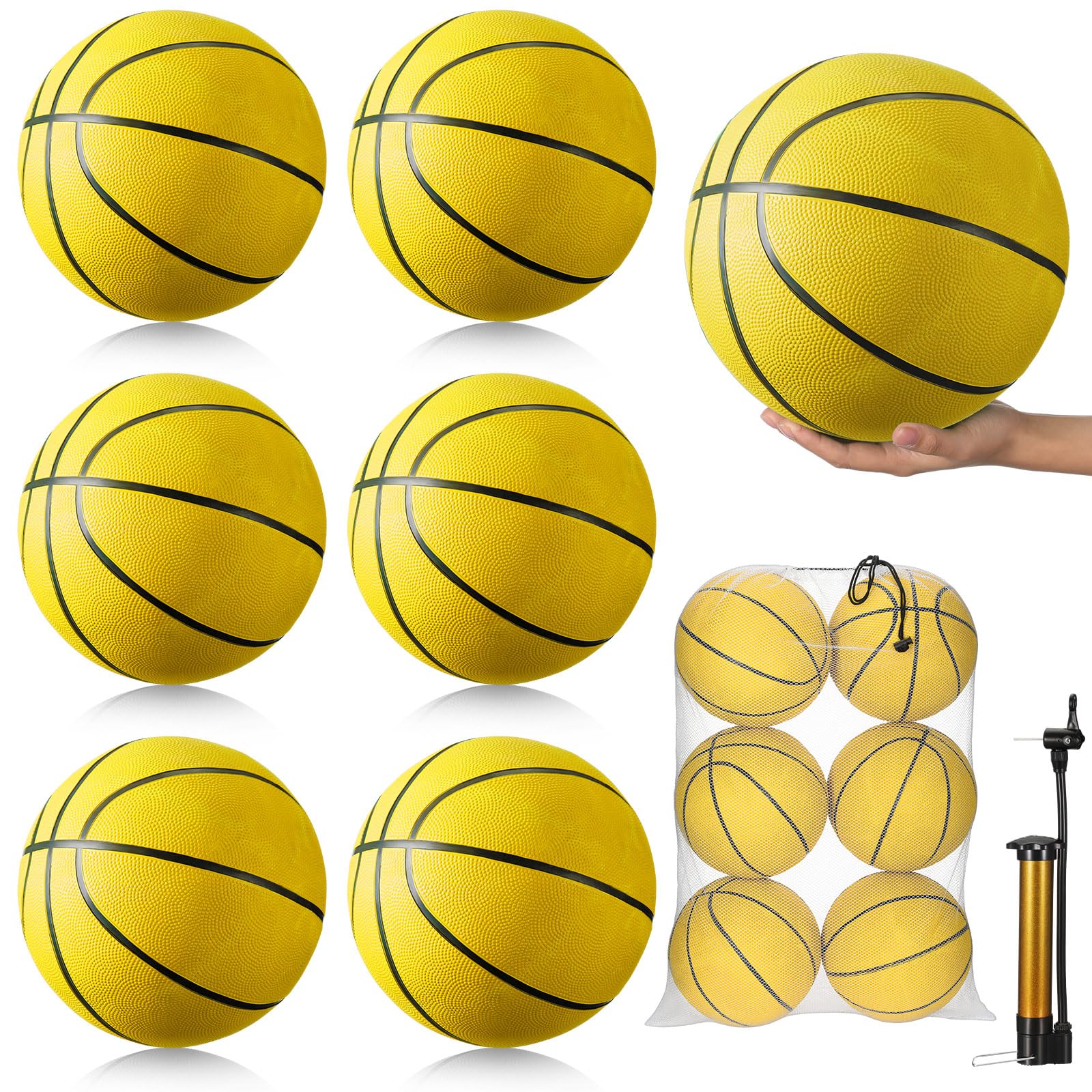 Amazon.com: Leyndo 6 Pcs Basketballs Bulk Size 7, Rubber Basketballs ...