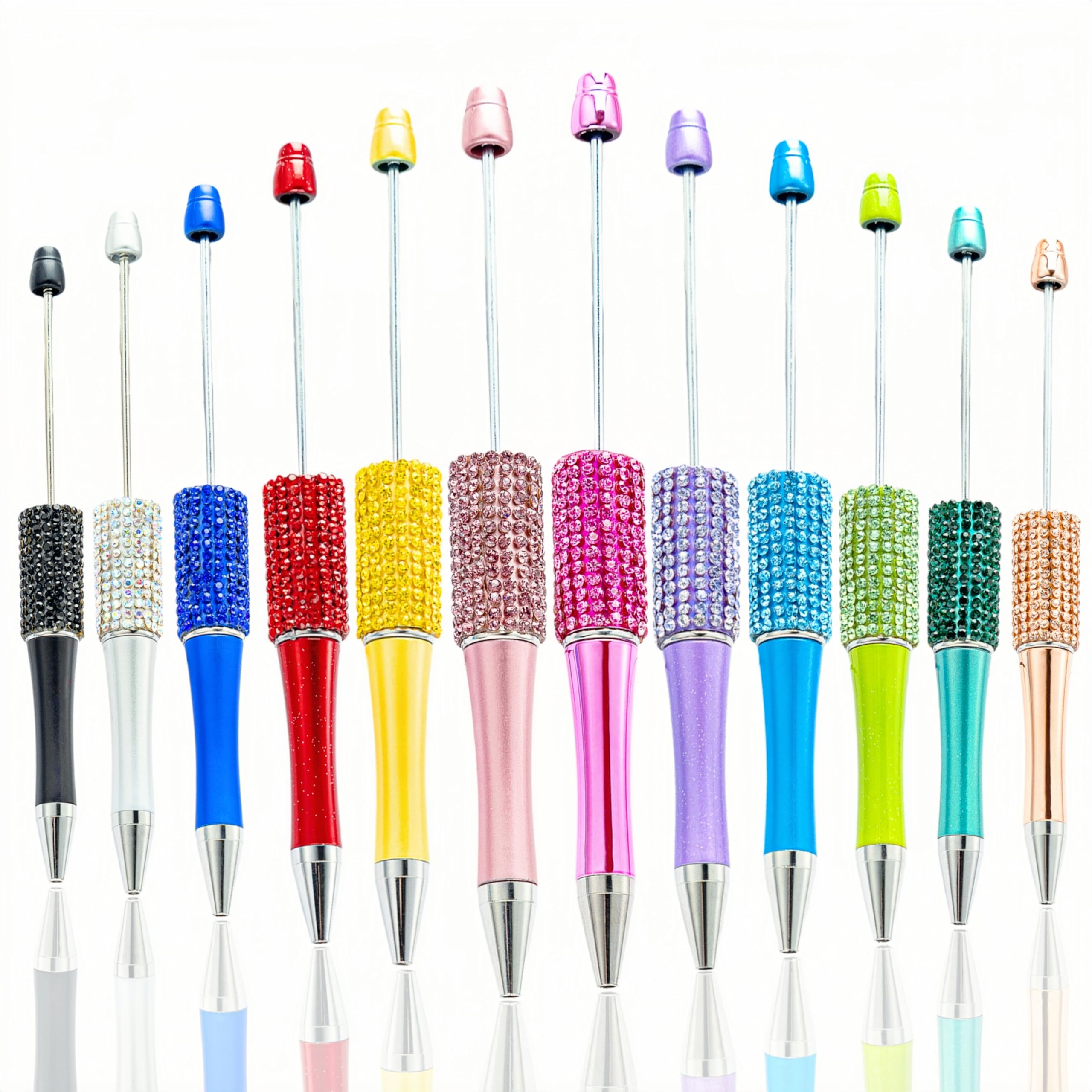 Amazon.com : KUNHEHO 12Pcs Beadable Pens Bulk Diamond Ballpoint Pens ...