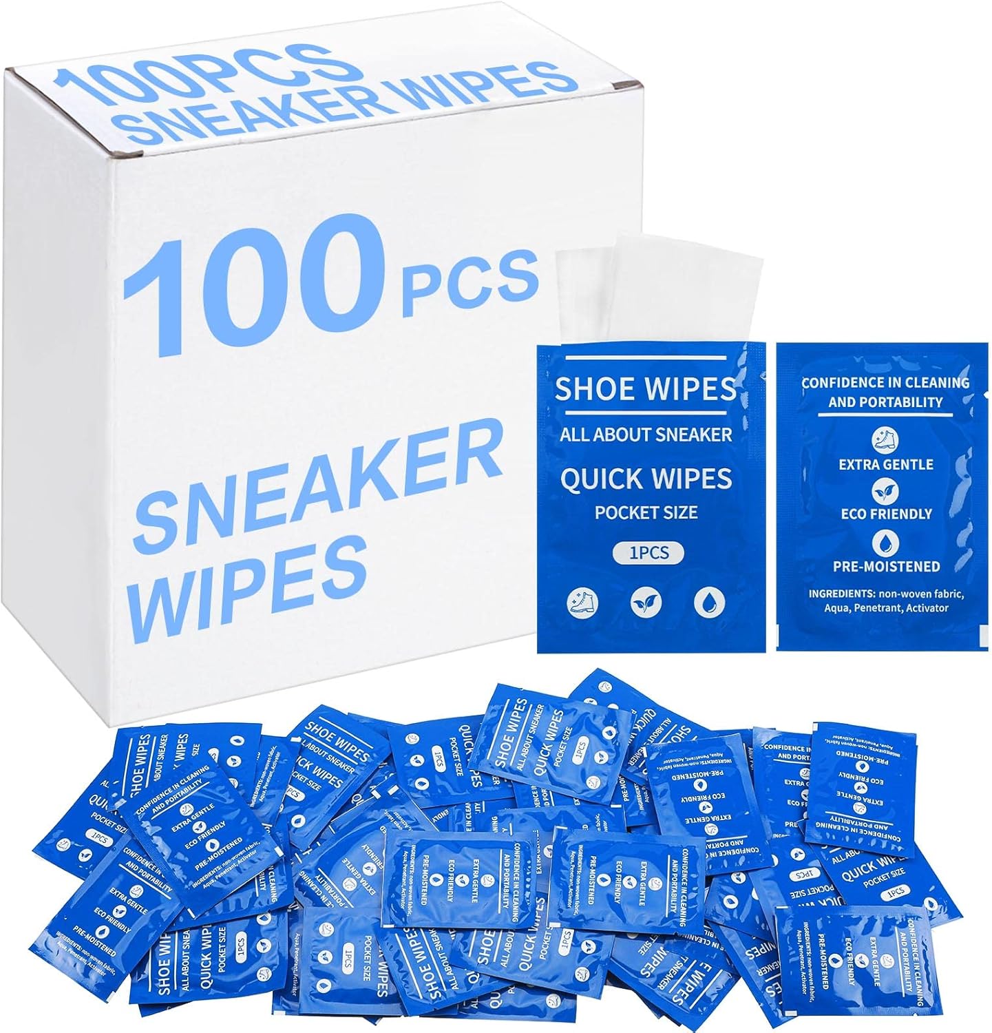 Amazon.com: Treela 100 Pcs Sneaker Cleaning Wipes Shoe Cleaner Pre ...