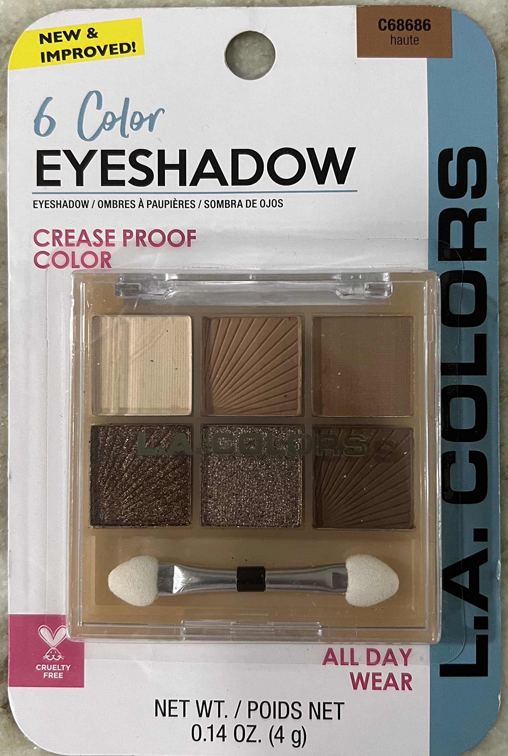 Amazon.com : L.A. COLORS 6 Color Eyeshadow C68686 Haute : Beauty ...